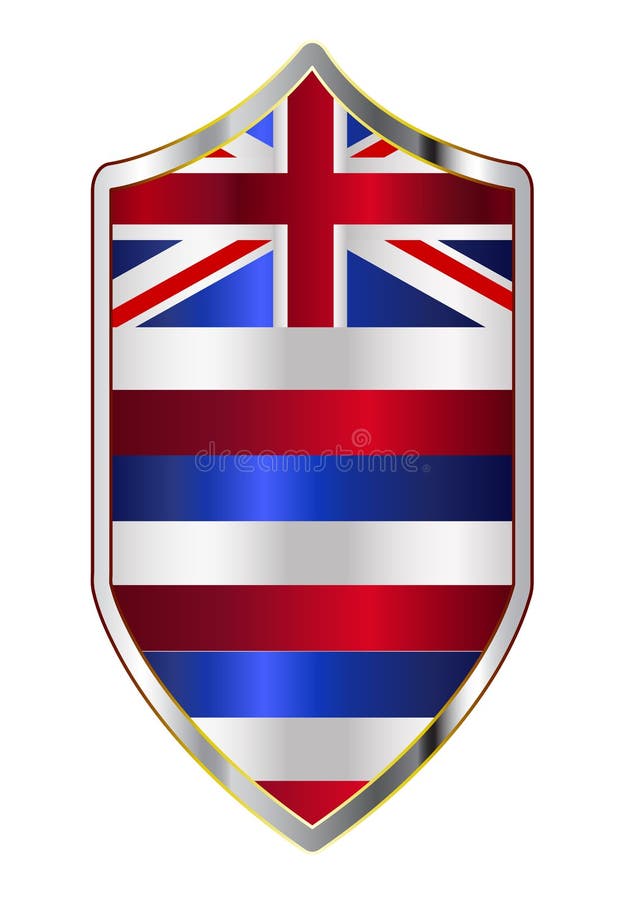 Hawaii State Flag on a Crusader Style Shield Stock Vector ...