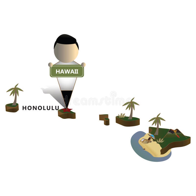 Hawaii State Map. Vector Illustration Decorative Design Stock Vector ...