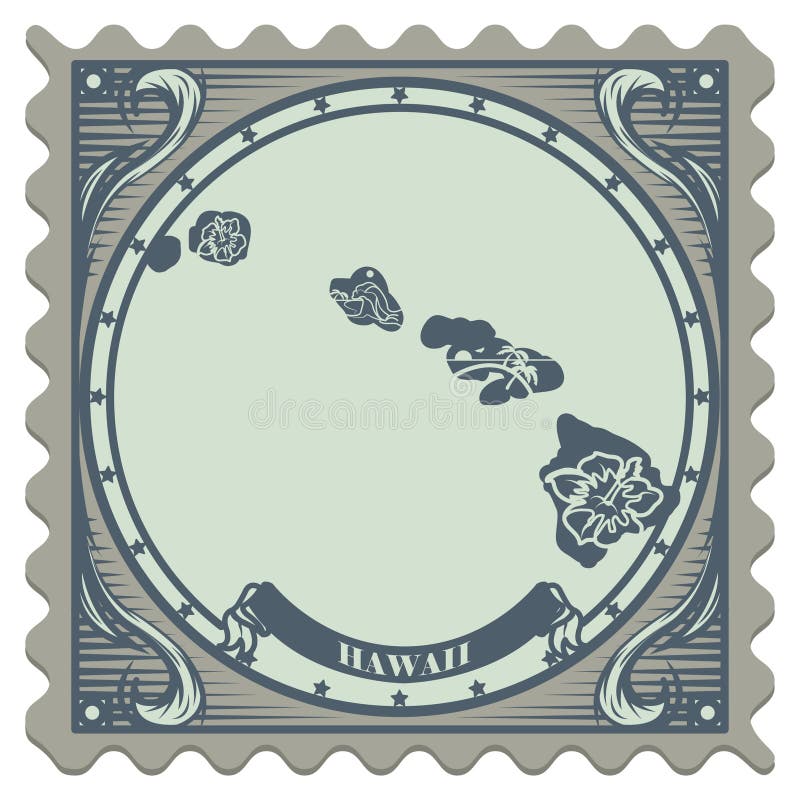 Hawaii State Postage Stamp. Vector Illustration Decorative Design Stock ...