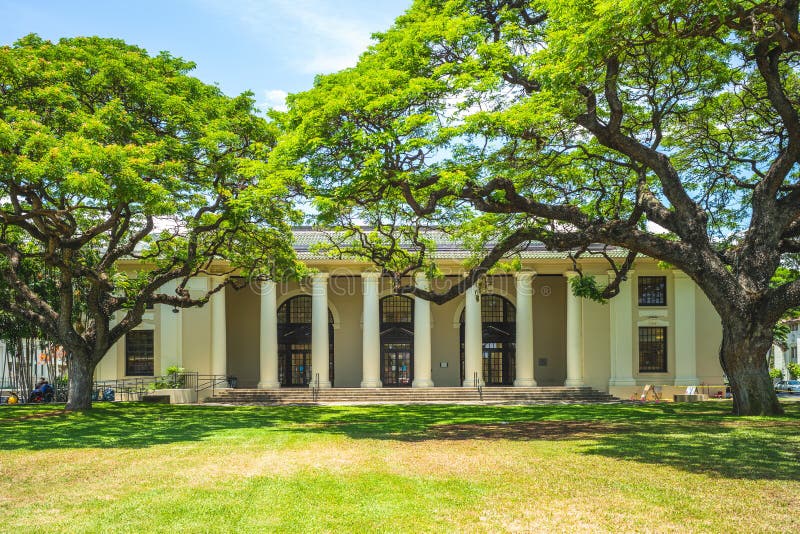 Hawaii State Public Library at Honolulu, Oahu Stock Photo - Image of ...