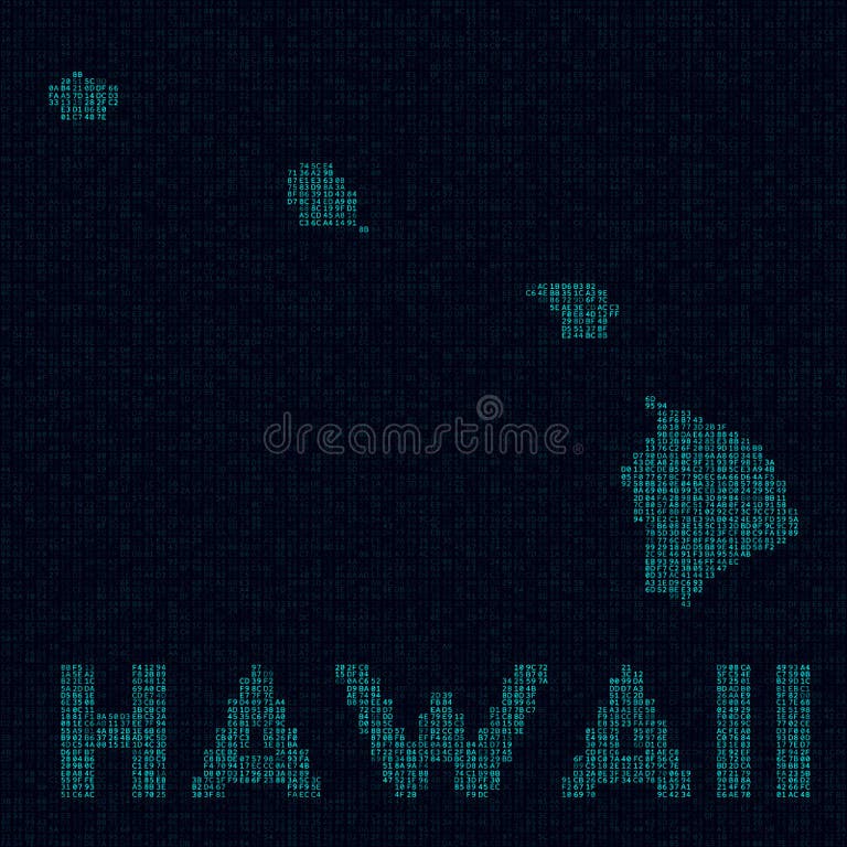 Hawaii tech map. stock vector. Illustration of information - 178167855
