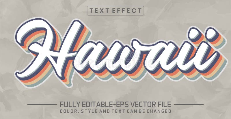 Hawaii Text Editable Style Effect Stock Illustration - Illustration of ...
