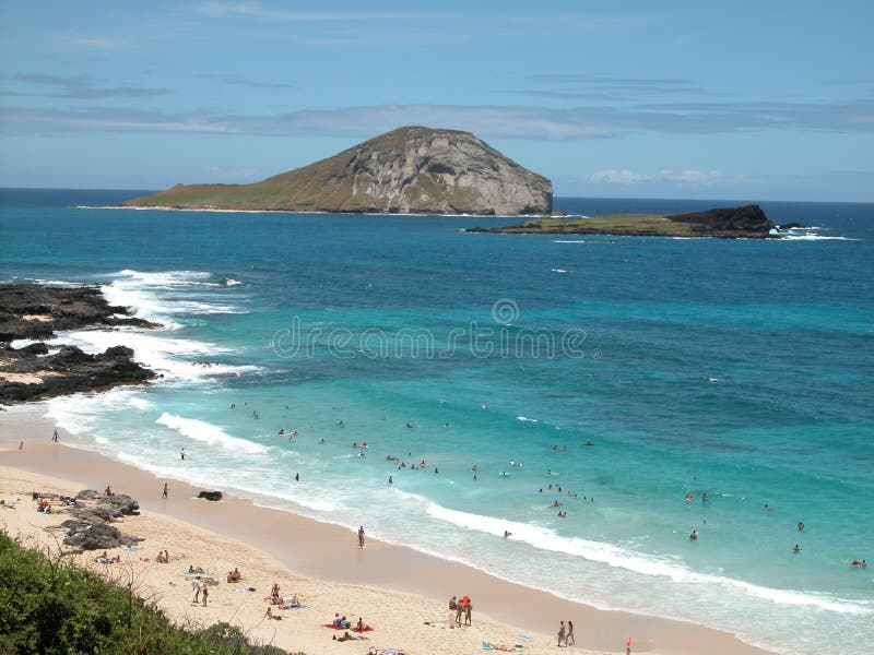 Populated beach stock photo. Image of relax, caribbean - 674090