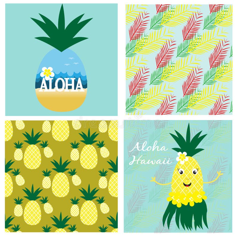 Seamless Hawaiian Hula Pattern Stock Vector - Illustration of nature ...