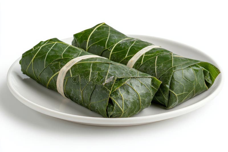 Hawaiian Cuisine, Hawaiian Lau Lau in Ti Leaf Wrapping, Presented on a ...
