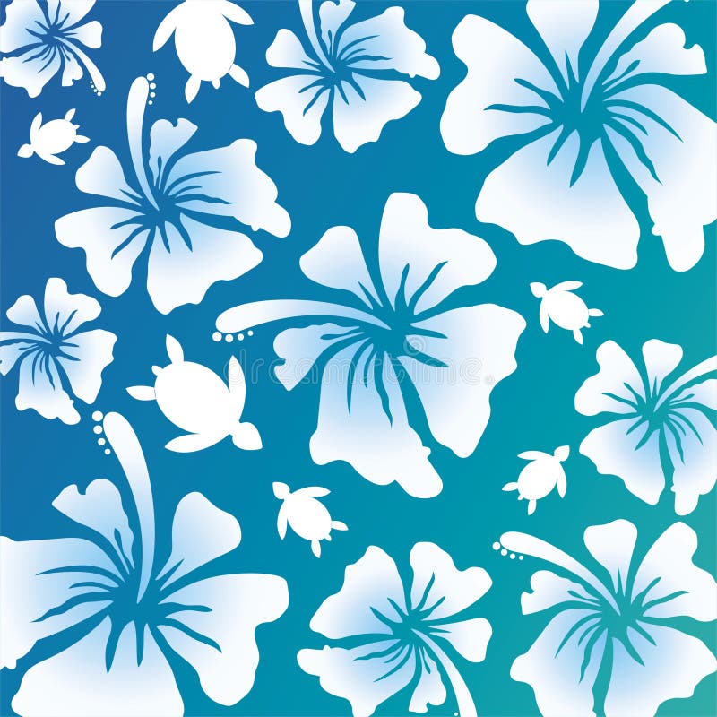 Seamless Hibiscus Pattern stock illustration. Illustration of hawaiian ...