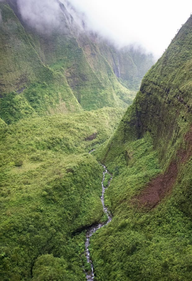 Hawaiian Rainforest Waterfall in Kauai Stock Image - Image of island ...