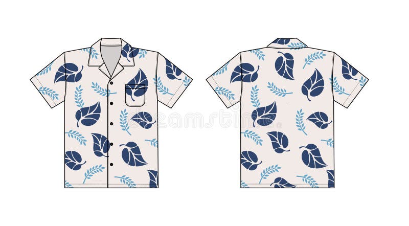Hawaiian Shirt (aloha Shirt) Vector Template Illustration Stock Vector ...