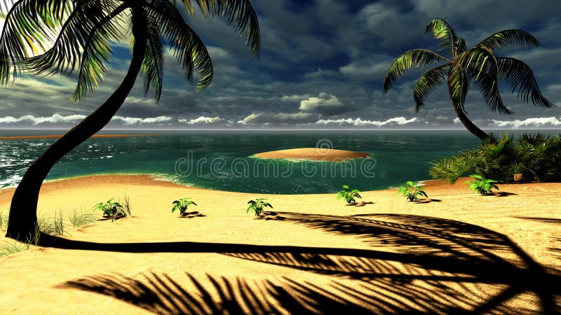 Hawaiian sunset stock illustration. Illustration of paradise - 25978346