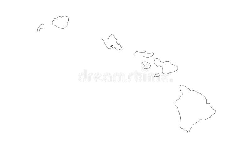 Hawaje Wysp Polityczna Mapa Ilustracja Wektor - Ilustracja złożonej z ...