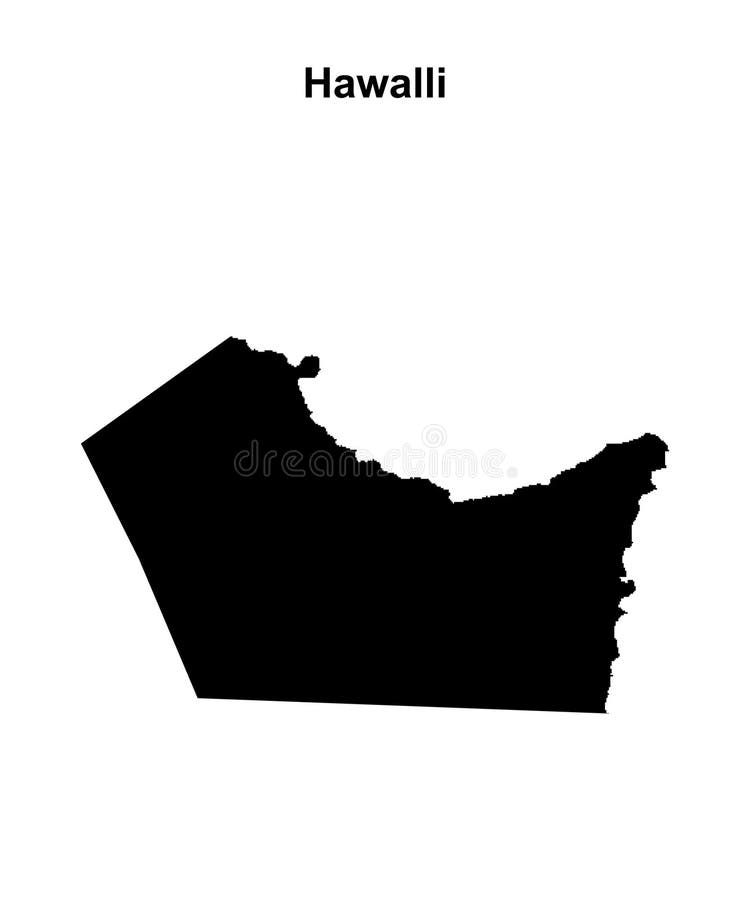 Hawalli outline map stock vector. Illustration of detailed - 360472205