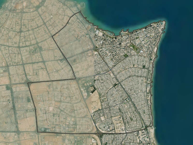 Hawalli, Kuwait. High-res Satellite. No Legend Stock Illustration ...