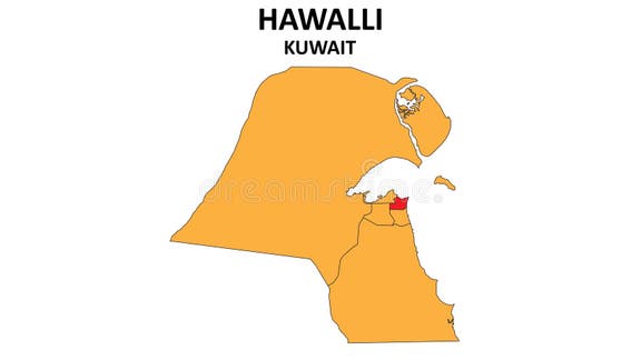 Hawalli Map in Kuwait. Vector Map of Kuwait. Regions Map of Kuwait ...