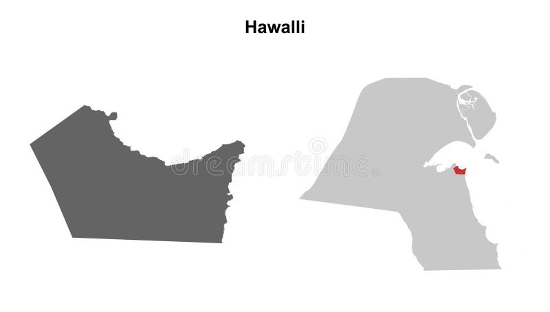Hawalli outline map stock vector. Illustration of infographic - 379009901