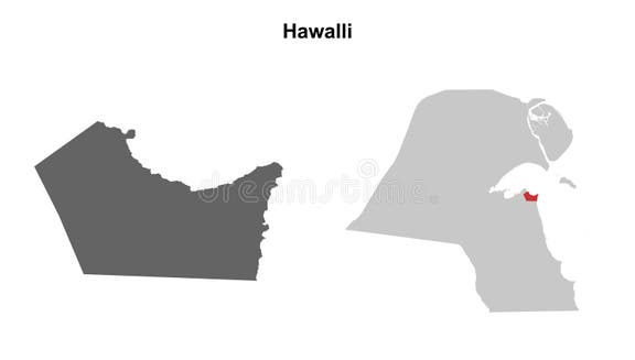 Hawalli outline map stock vector. Illustration of infographic - 379009901