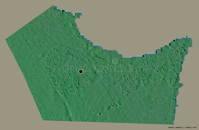 Hawalli, Province of Kuwait, on Solid. Relief Stock Illustration ...