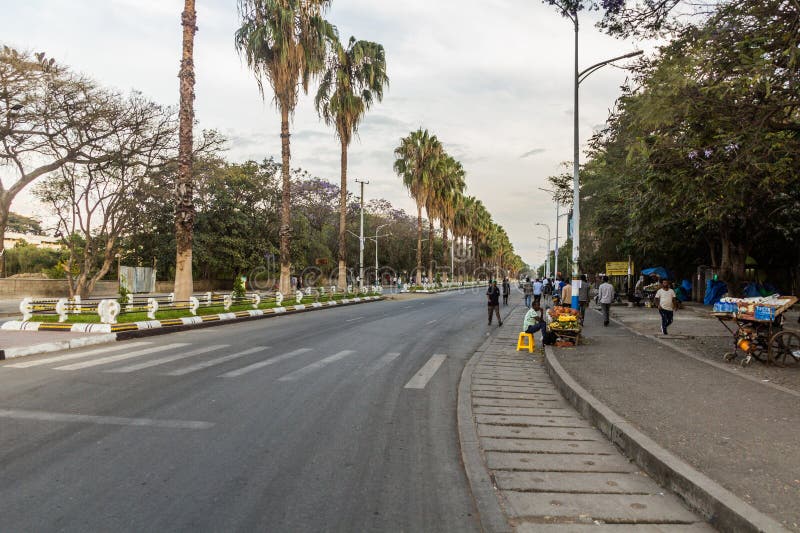 HAWASSA, ETHIOPIA - JANUARY 26, 2020: View of a Street in Hawassa ...