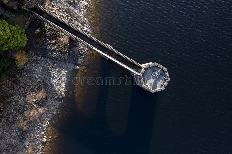 Haweswater Water Tower Top Down Stock Photo - Image of building ...