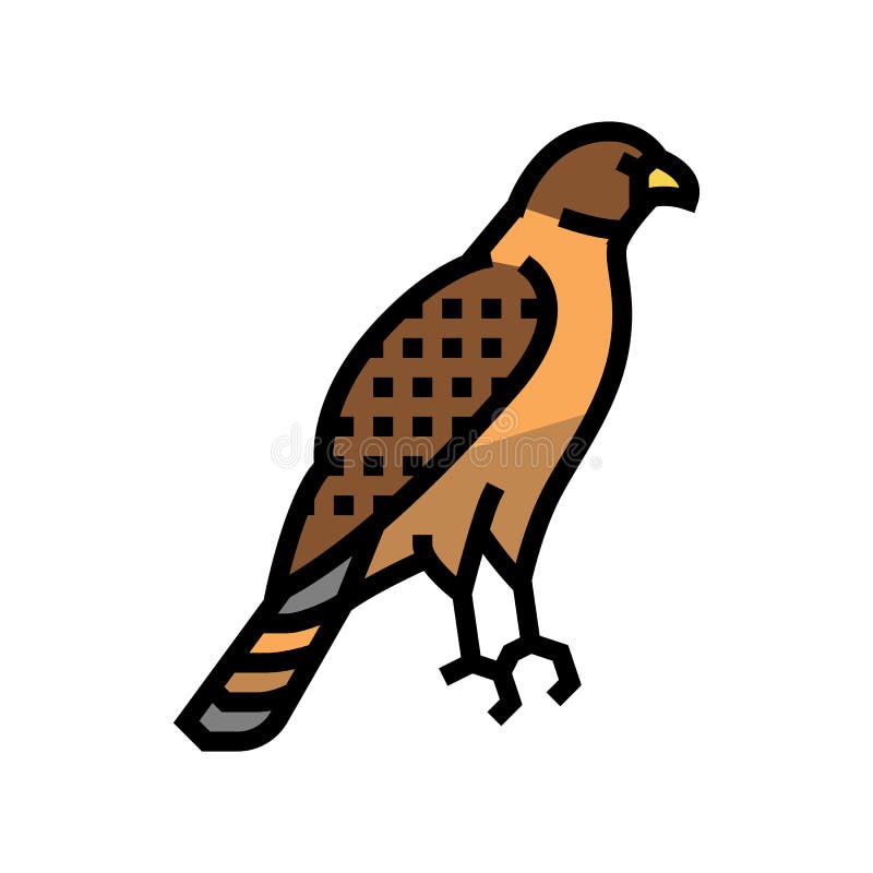 Hawk Bird Color Icon Vector Illustration Stock Vector - Illustration of ...