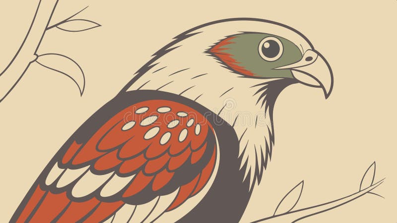 Hawk Bird Illustration, Detailed Bird of Prey and Wildlife Art Vector ...