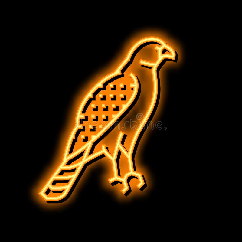 Hawk Bird Neon Glow Icon Illustration Stock Vector - Illustration of ...