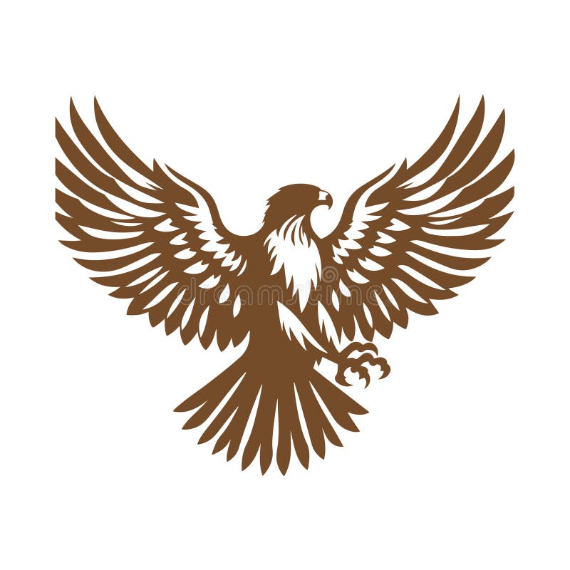 Hawk Bird Vector Art Style Out Line Design Stock Vector - Illustration ...