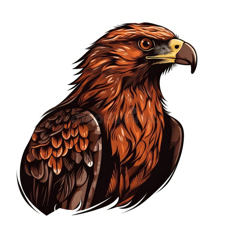 Hawk Bird on White Background Logo. Generative AI Stock Illustration ...