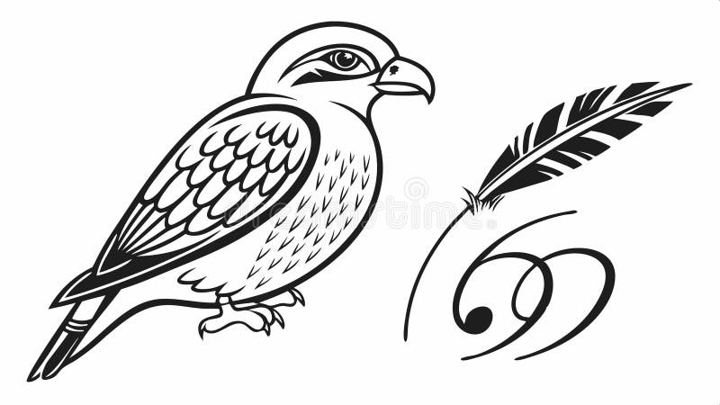 Hawk or Falcon Illustration, Bird of Prey and Freedom Symbol Vector ...