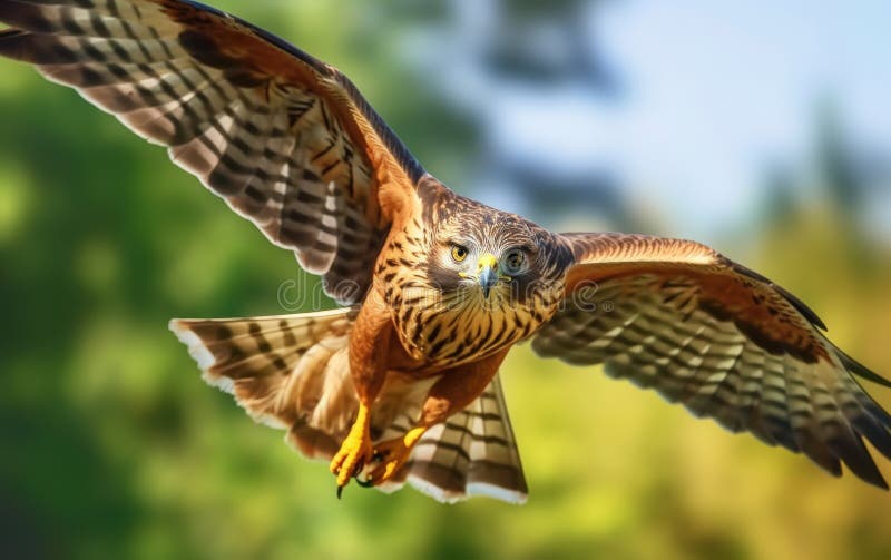 Hawk in Flight. Created by Generative Artificial Intelligence Stock ...