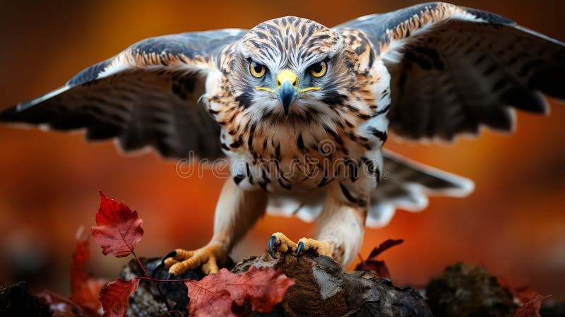 Hawk in Flight Graceful Predator with Laser Focus on Prey, Perfectly ...