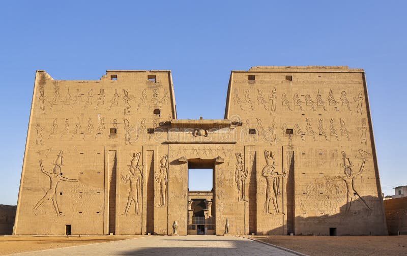 The Hawk God Temple in Egypt Stock Image - Image of culture, places ...