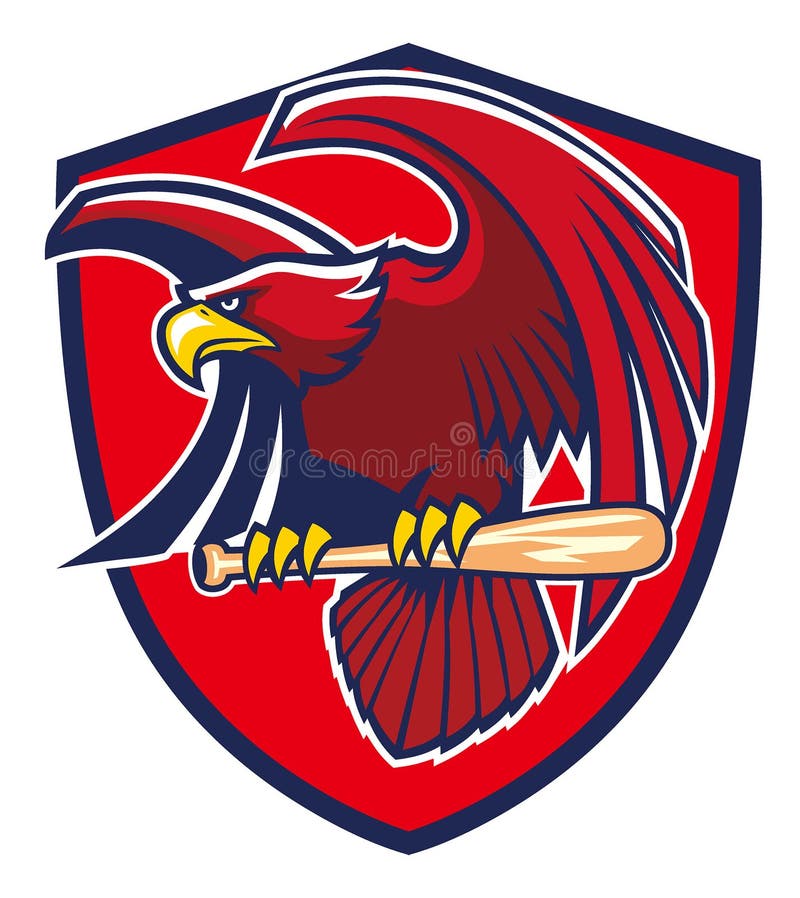 Hawk hold baseball bat stock vector. Illustration of play - 46665906