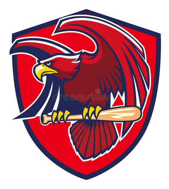 Hawk hold baseball bat stock vector. Illustration of play - 46665906