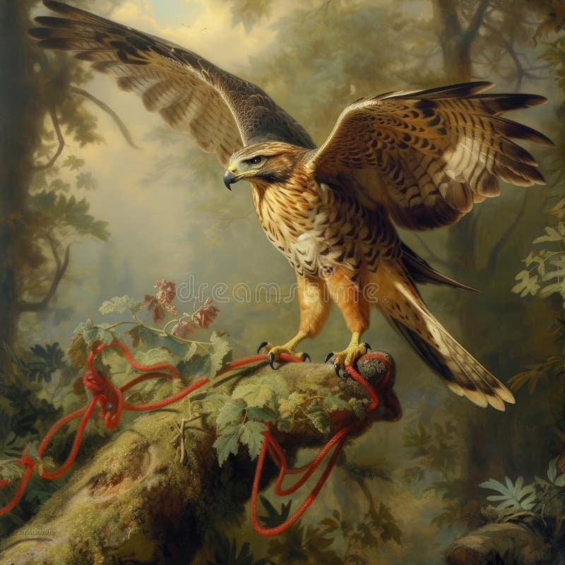 A hawk in the jungle stock photo. Image of cage, hawkes - 278231082