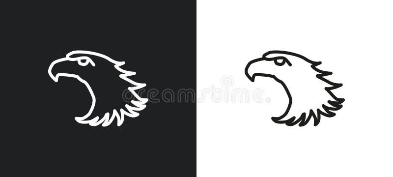 Hawk Outline Icon in White and Black Colors. Hawk Flat Vector Icon from Animals Collection for ...