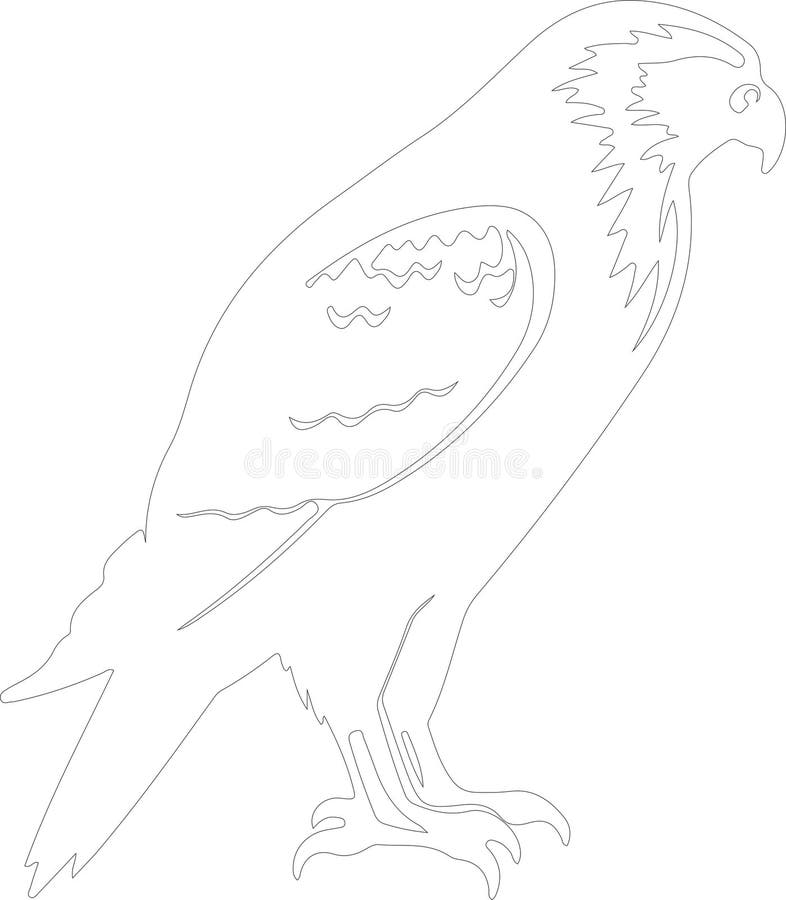 Hawk Outline Silhouette Generative Ai Stock Vector - Illustration of ...