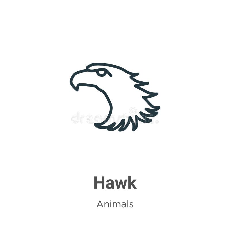 Hawk Outline Icon. Isolated Line Vector Illustration from Animals ...