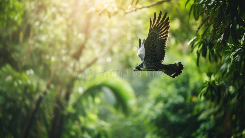 Hawk in Rainforest stock image. Image of hawk, jungle - 366130543