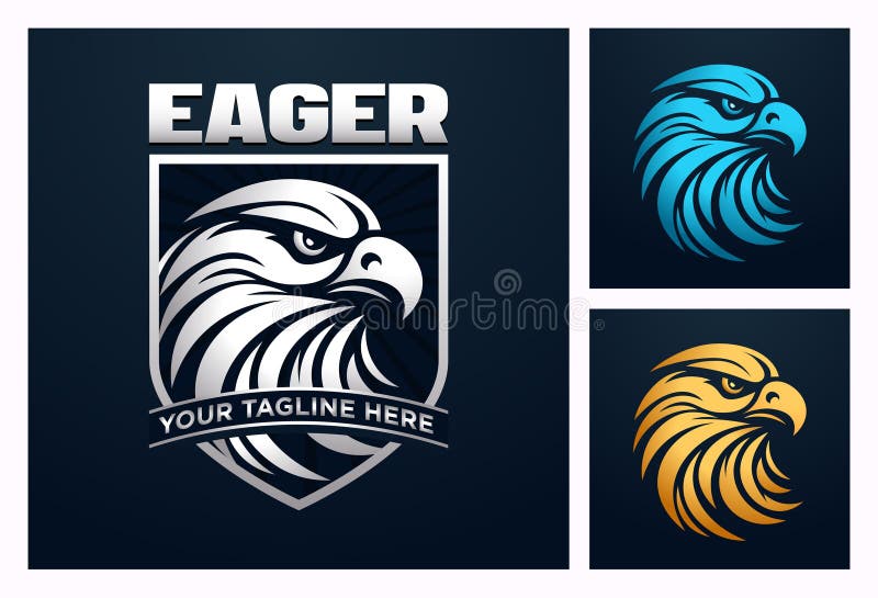 Hawk Shield Emblem. Eagle Logo Symbol of Power and Security Stock ...