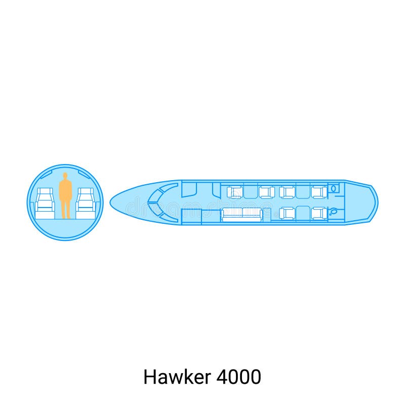 Hawker 4000 Airplane Scheme. Civil Aircraft Guide Stock Vector ...
