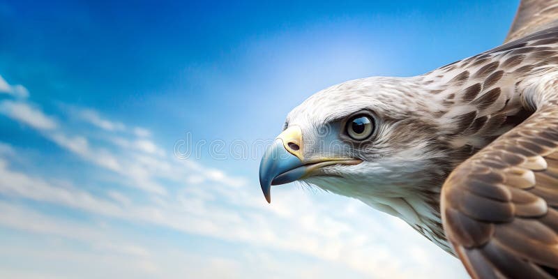 Hawks Fly in the Sky with Winter Sun. Stock Photo - Image of wildlife ...