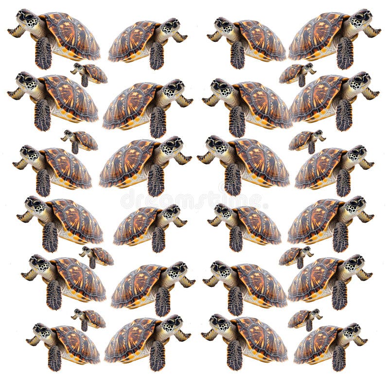 Hawksbill Turtle with Flippers Extended Stock Illustration ...