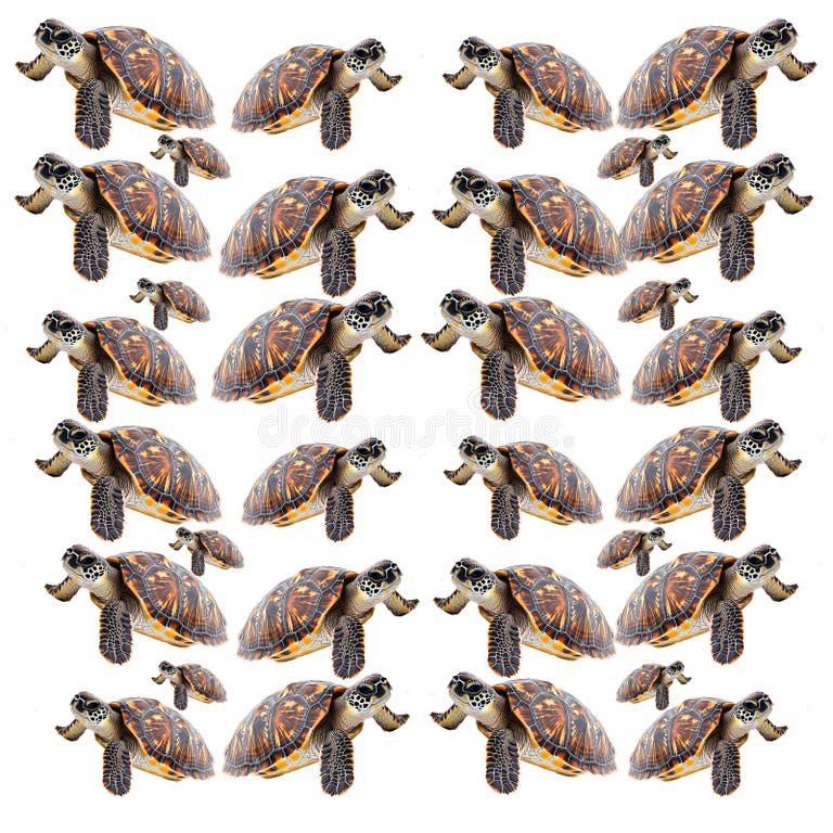 Hawksbill Turtle with Flippers Extended Stock Illustration ...