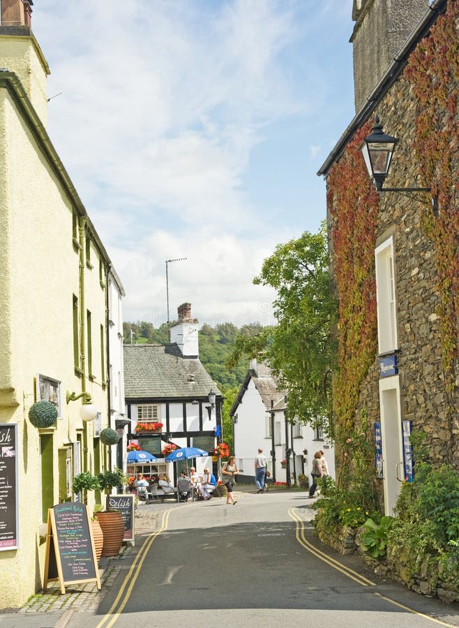 Hawkshead Village Lake District England Uk on a Beautiful Sunny Summer ...