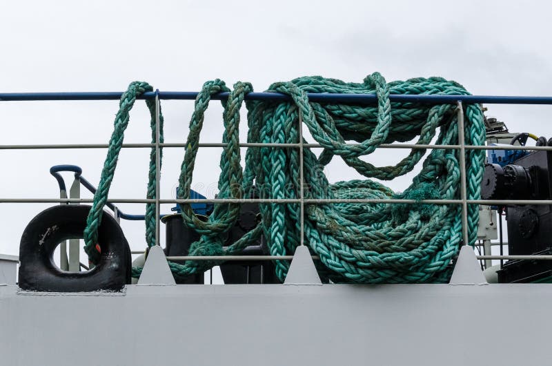 Hawser On Board A Sailing Ship Stock Photo - Image of moored, dock ...