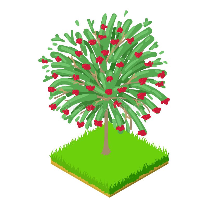 Hawthorn Tree Icon in Different Style Vector Illustration. Two Colored ...