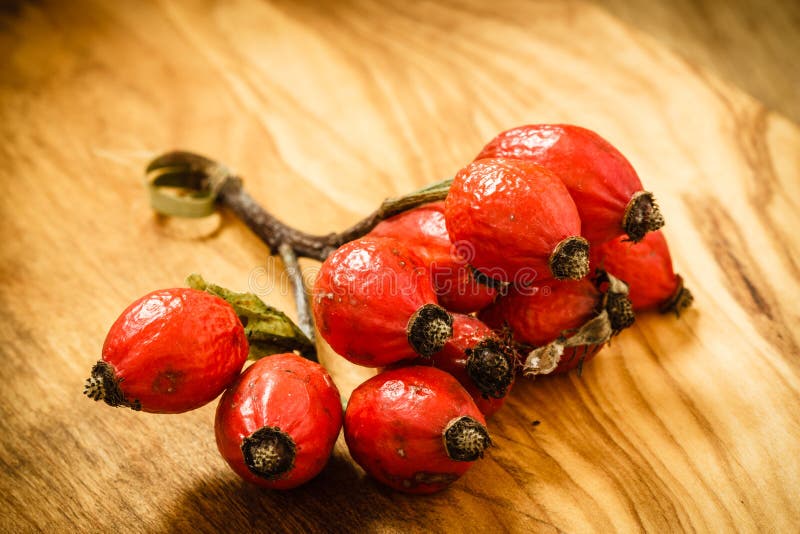 Hawthorn on Wooden Table Background Stock Image - Image of berries ...