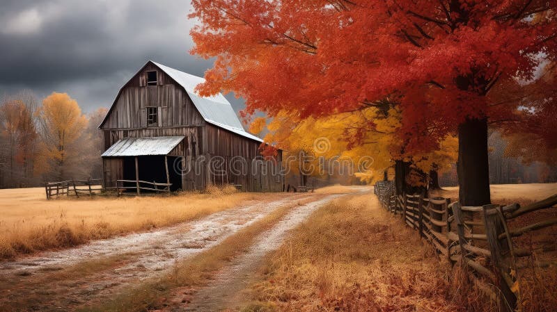 Hay autumn barn stock image. Image of bonfire, cider - 305883807