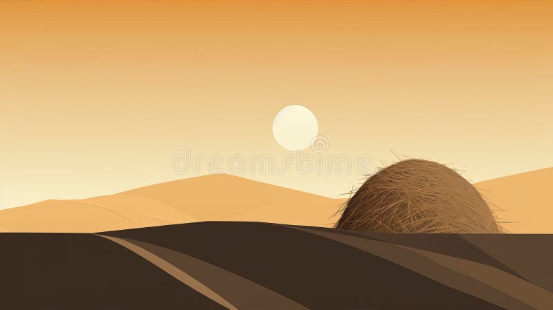 A Hay Bail in the Middle of a Desert Stock Photo - Image of landscape ...