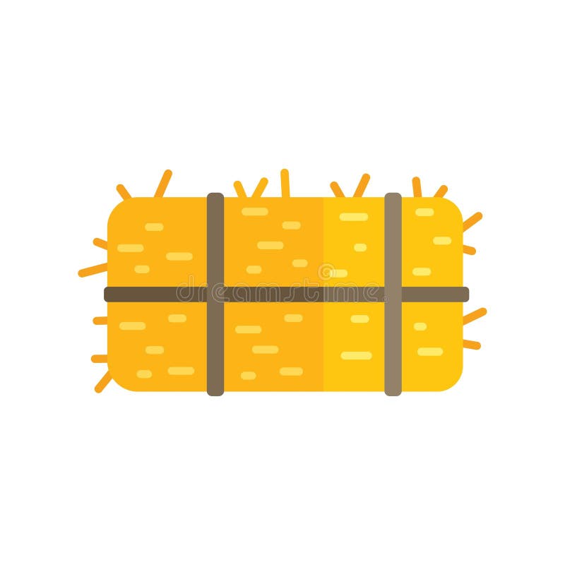 Hay Bale Rectangular Bales Tied with Ropes Flat Design Icon Stock ...
